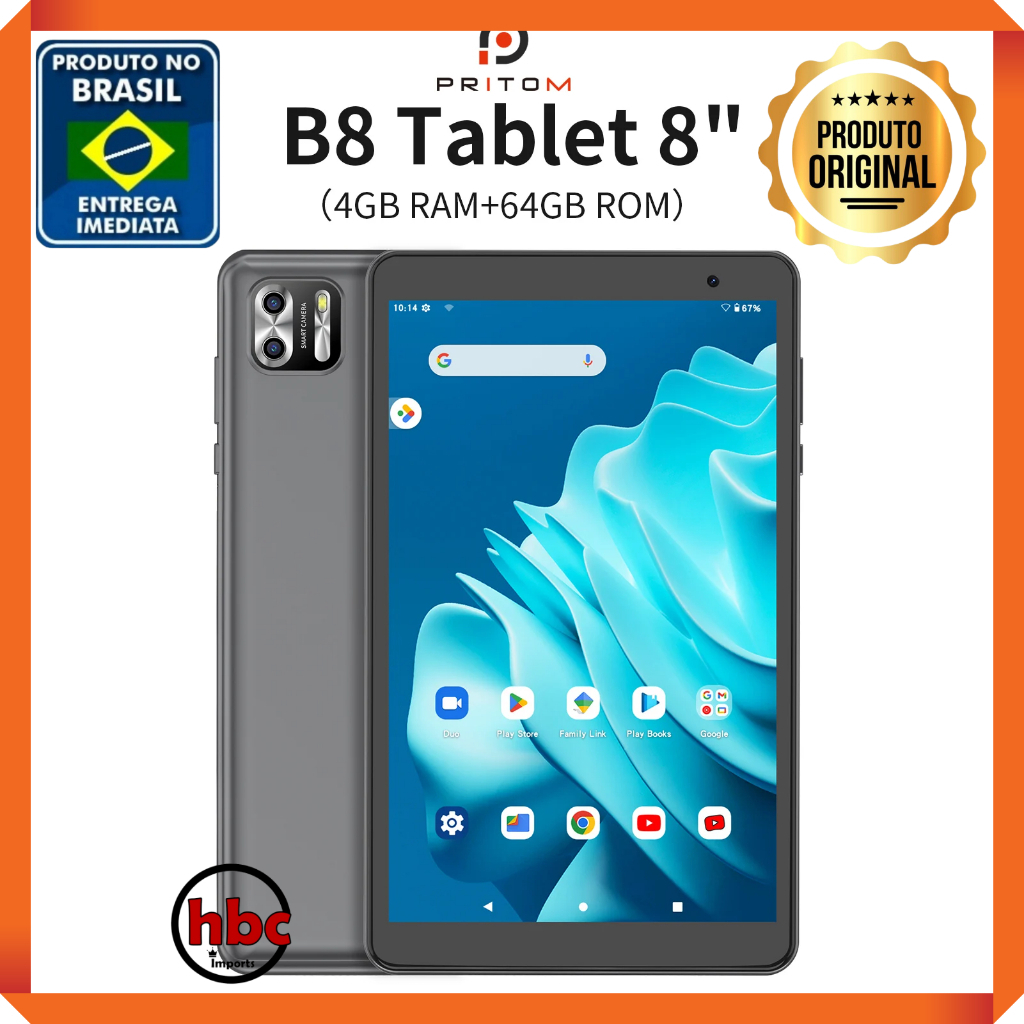 Tablet PRITOM Tab8 Plus -Android 13 Tela IPS de 8 polegadas 1280x800 ...