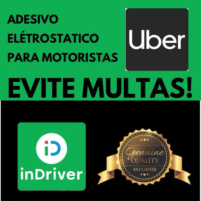 Kit 2 Adesivos Eletrostático Interno - Uber/inDriver (9x9 cm) | Shopee Brasil