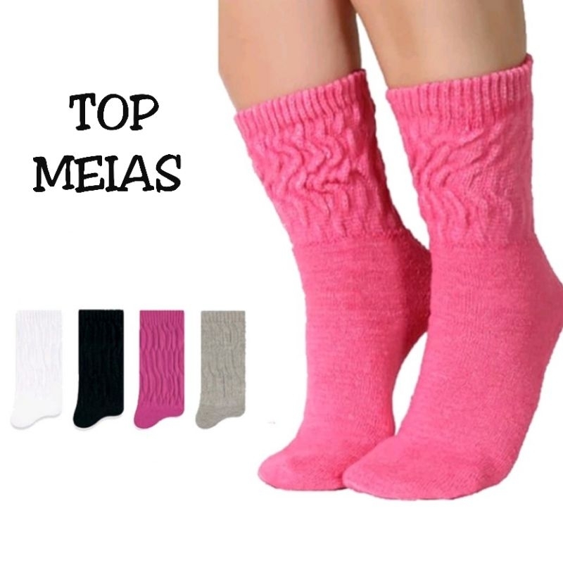 Meias Femininas kit Meia Feminina 3 Pares Meia Academia Meia Aeróbica ...