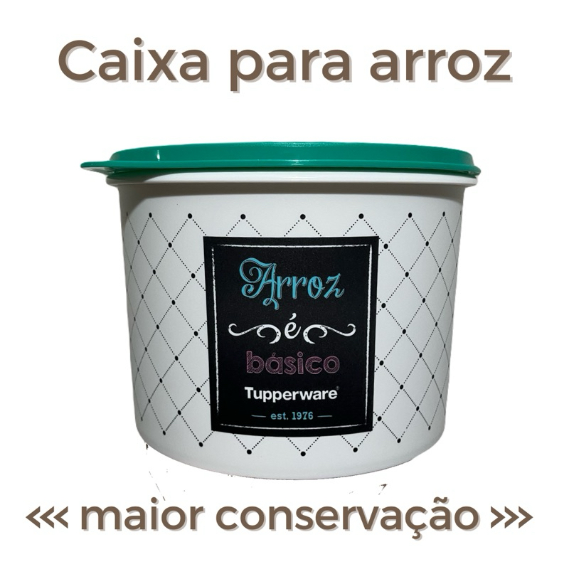 Caixa para arroz Tupperware 2kg original Linha Bistrô armazenar grãos ...