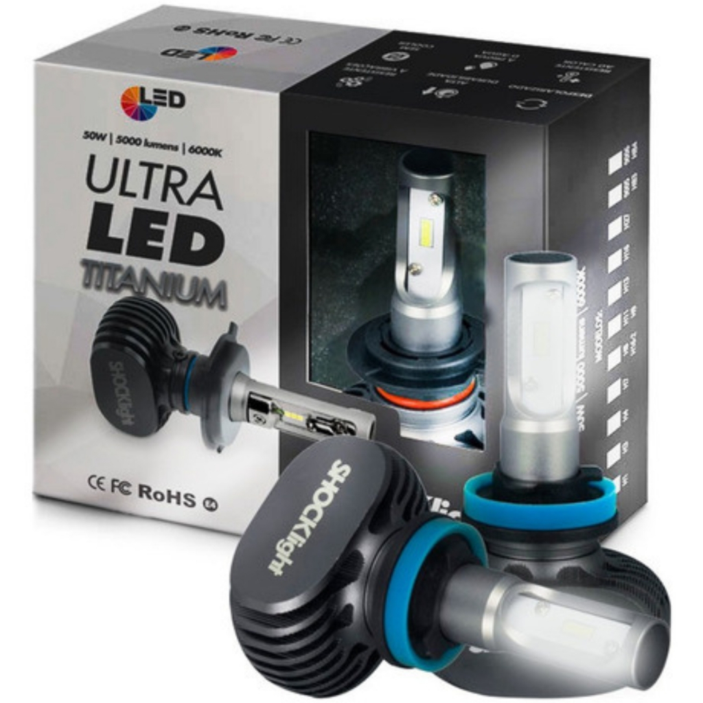 Ultra Led Shocklight 10.000 Lumens H1 H3 H4 H7 H11 Hb4 H13 - Escorrega ...