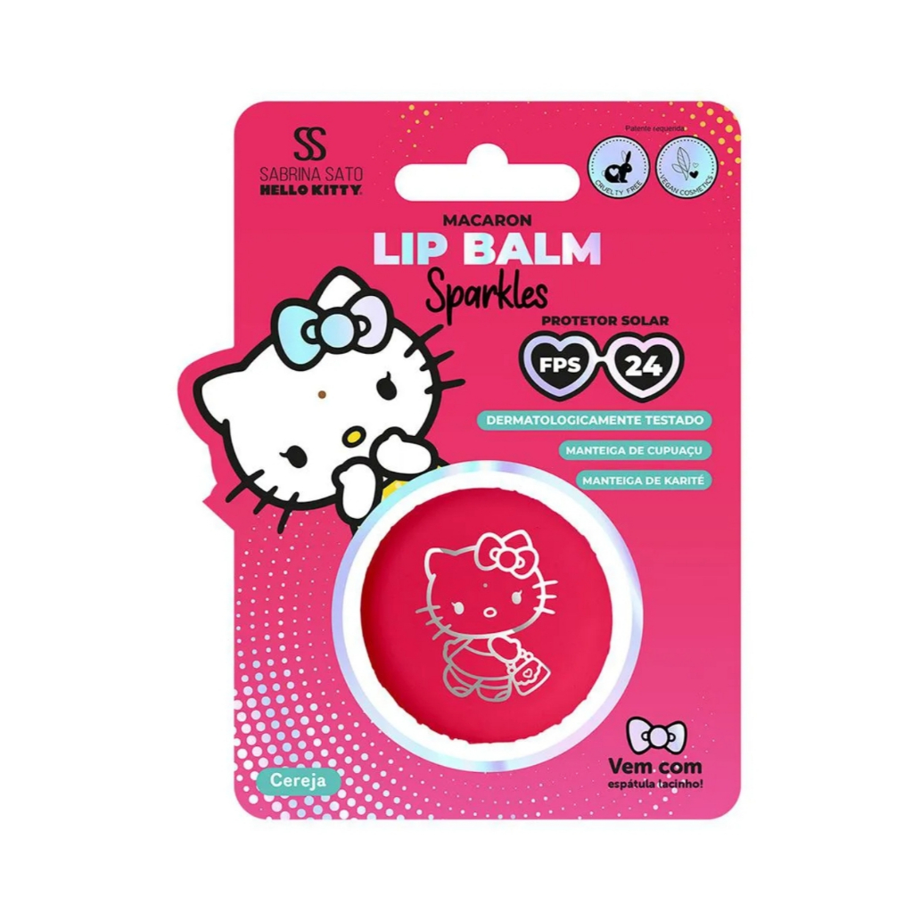 Lip Balm Macaron Sabrina Sato x Hello Kitty FPS 24 8g | Shopee Brasil