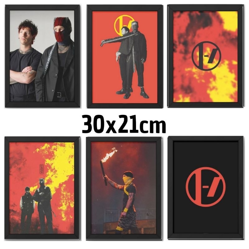 Quadros Decorativos Moldura A4 CLANCY Twenty One Pilots DUO TOP TYLER ...