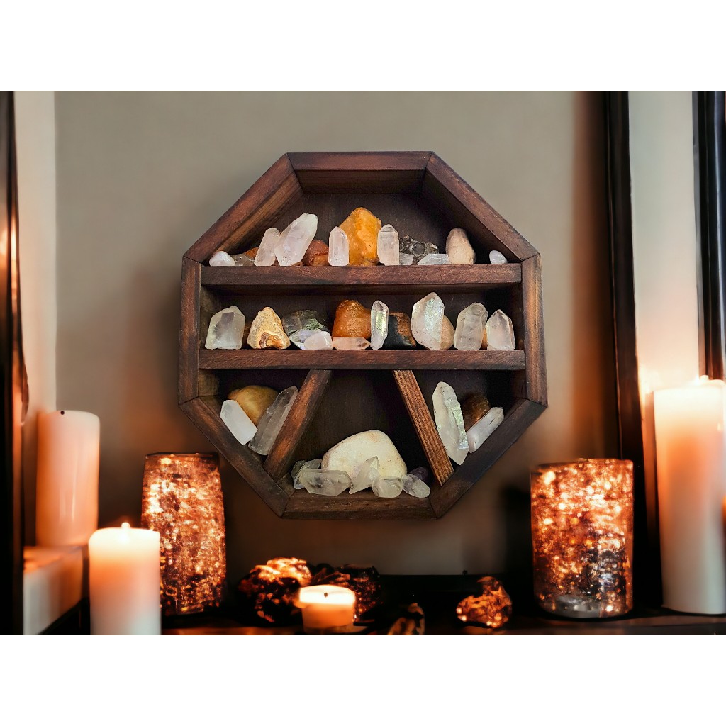 Nicho Octagonal para cristais e pedras meditação oratório ZR9 | Shopee ...
