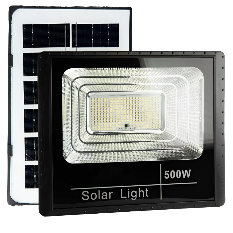 Holofote Solar 500W Led Branco 6500K Refletor de Alta Potencia A Prova ...