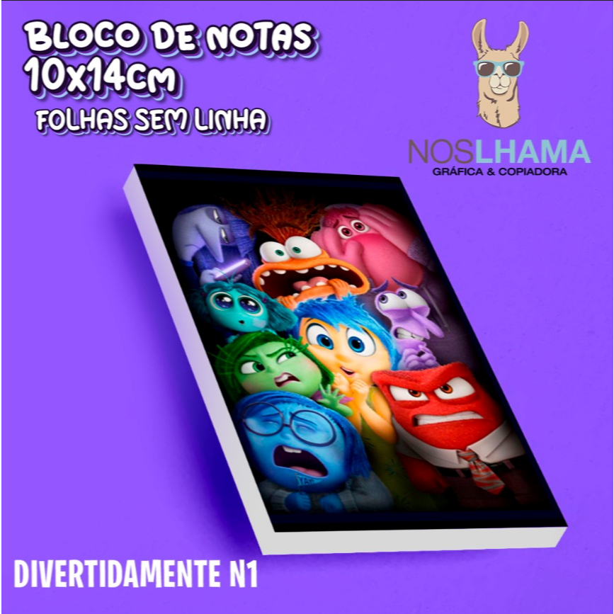15 BLOCO DE NOTAS/ANOTAÇÕES - DIVERTIDAMENTE / INSIDE OUT 10x14cm ...