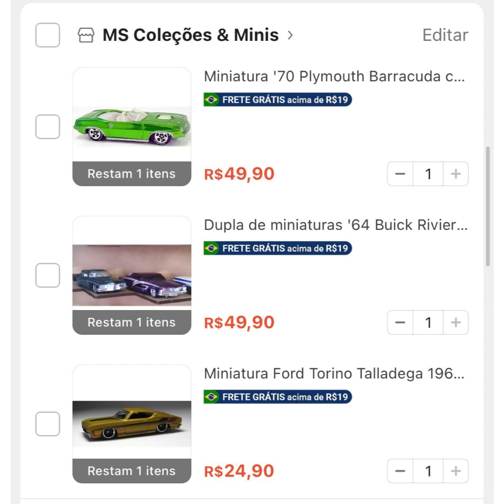 Miniaturas variadas 1:64 - Diversas marcas | Shopee Brasil