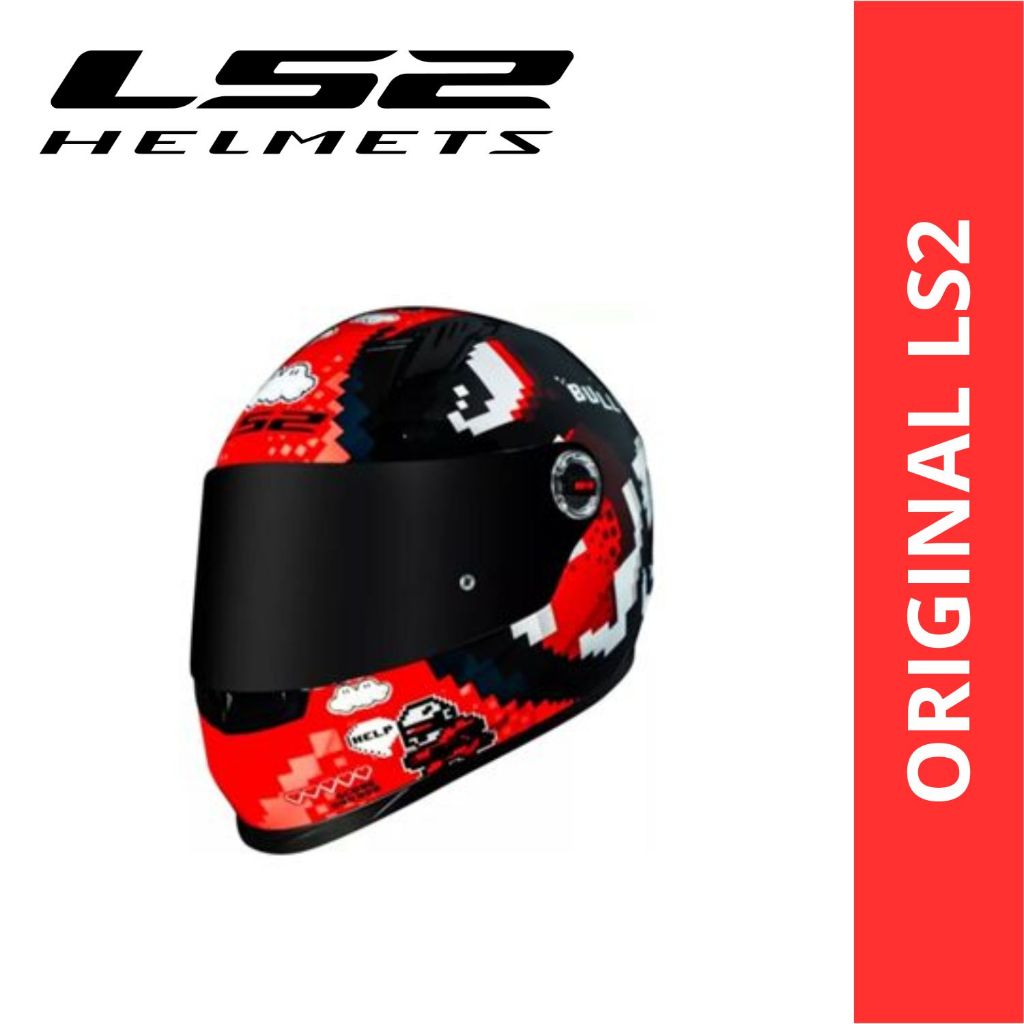 CAPACETE LS2 FF358 BULLET BLACK RED | Shopee Brasil