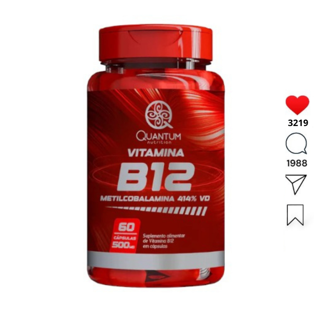 Vitamina B12 60 Cápsulas 500mg Quantum (Metilcobalamina) | Shopee Brasil