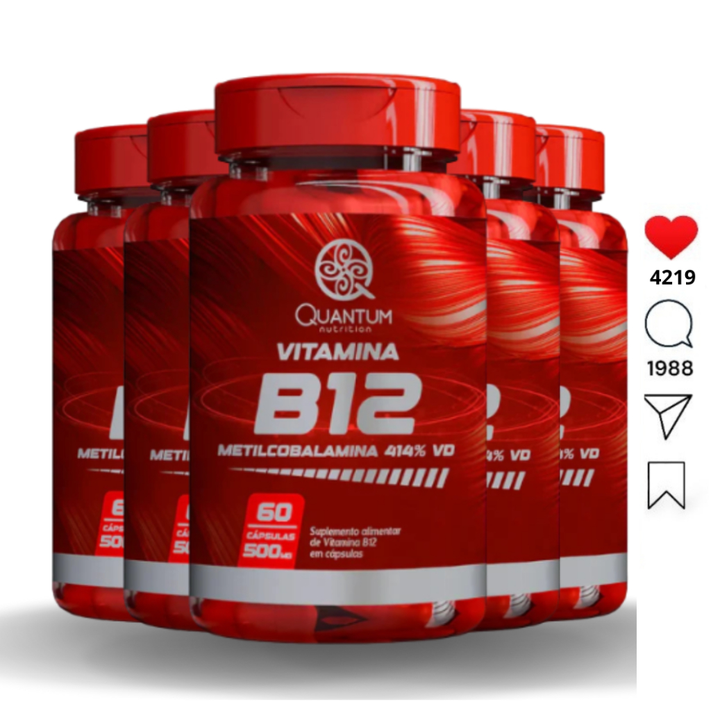 Kit 5 Vitamina B12 60 Caps 500 Mg Quantum (Metilcobalamina) | Shopee Brasil