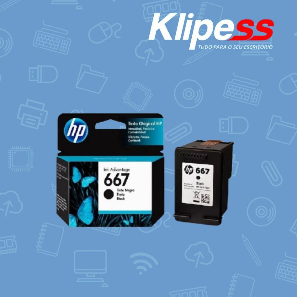 Cartuchos HP 667 2ML Para HP DeskJet Ink Advantage ou Advantage Plus ...