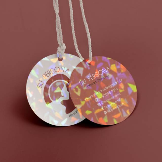 250 - 1000 Tags Redondas Holográficas Personalizadas para Etiqueta ...