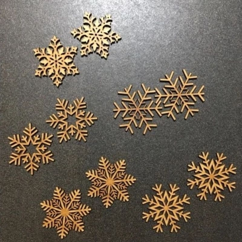 APLIQUE MDF - FLOCOS NEVE - 50 UNIDADES - 2 CM - MIX COM 5 MODELOS ...