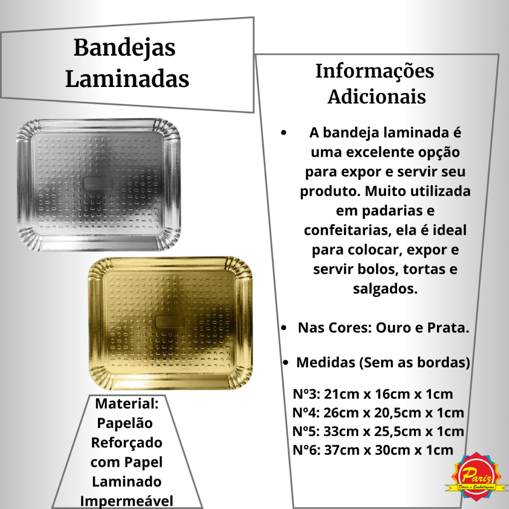 Bandeja Laminada para Bolo Torta Salgados e Doces Selecione a Cor e ...