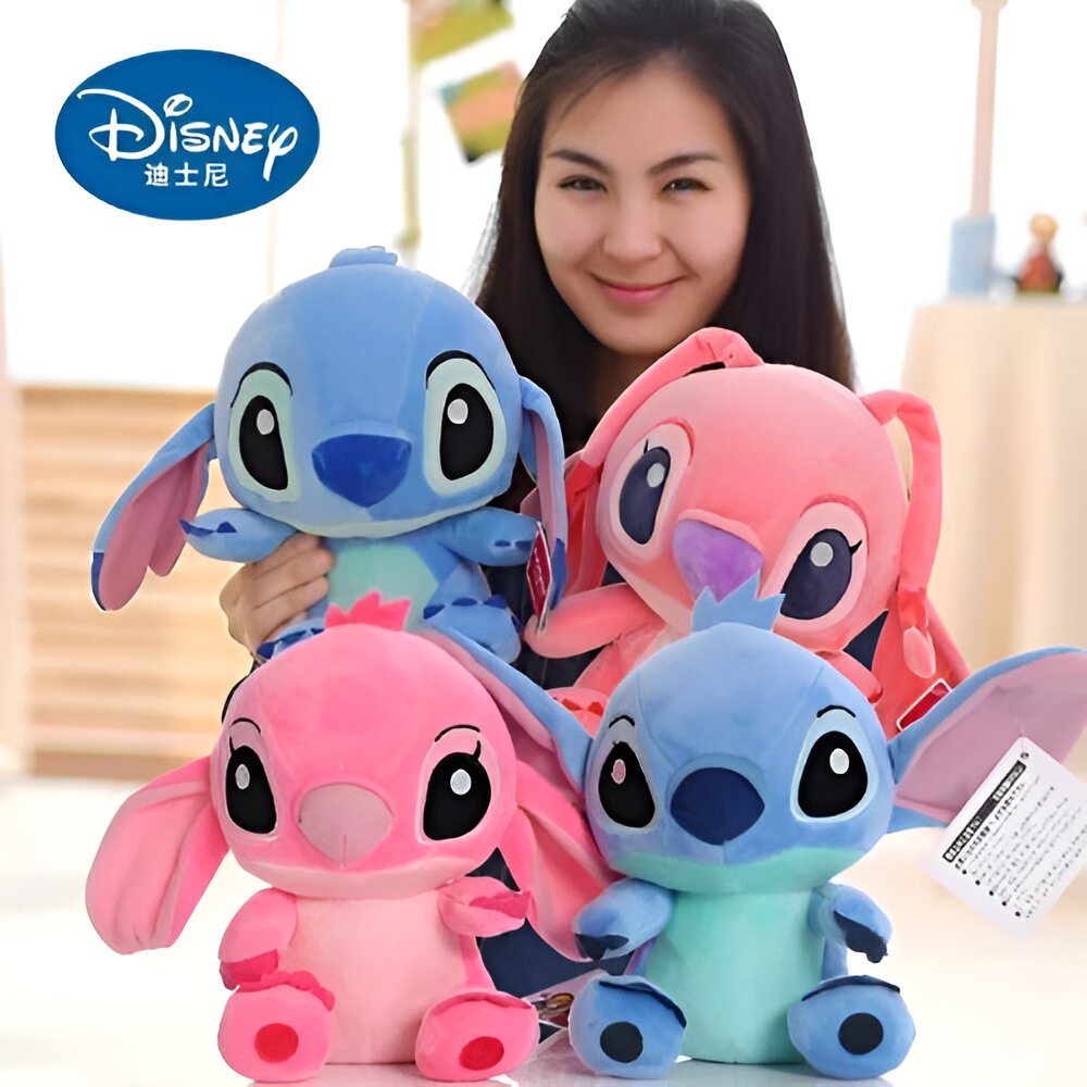 Kit 2 Lilo E Stitch De Pelúcia Importado Disney Com Ventosa Angel Azul