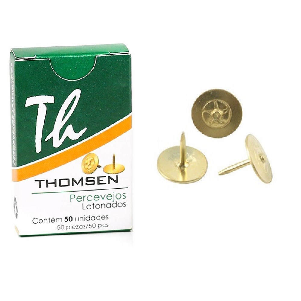 Percevejo Latonado Thomsen - Kit C/3 Caixas (300 Pçs) | Shopee Brasil