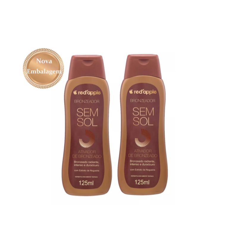 2 Bronzeador Autobronzeador sem Sol 125ml - Red Apple | Shopee Brasil