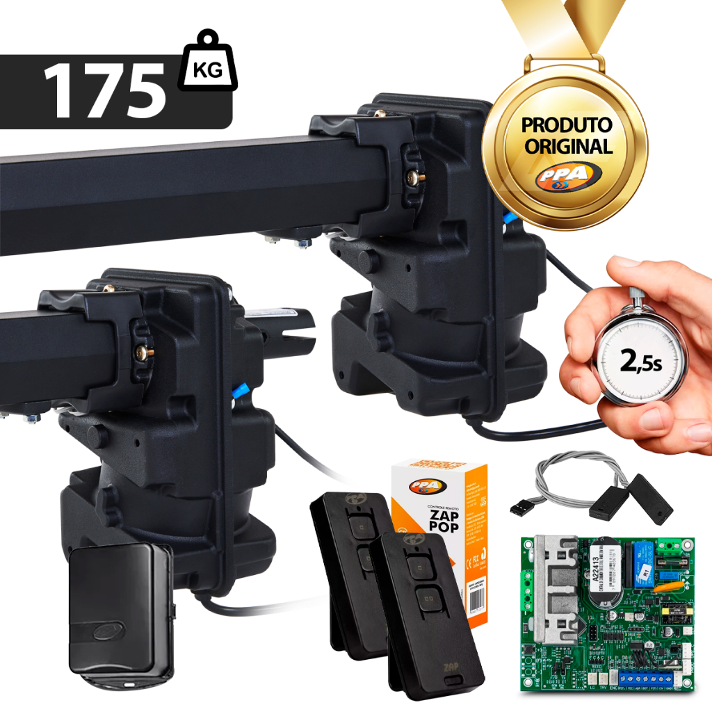 Kit Motor Portão Pivotante Home Jetflex Standard Duplo Bivolt PPA 175kg ...