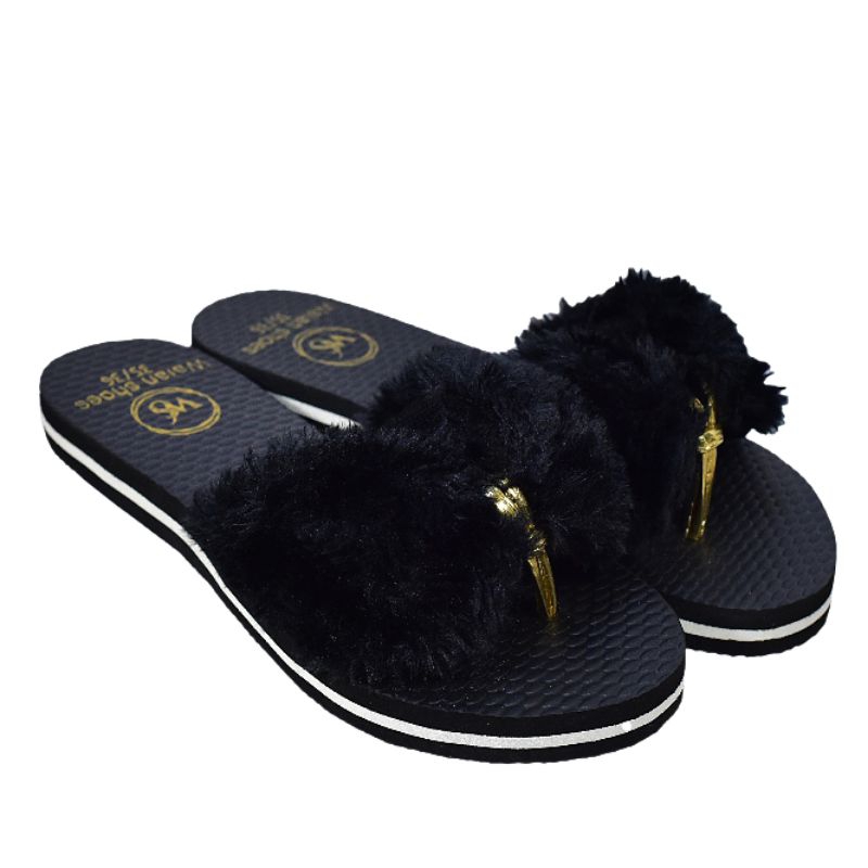 Chinelo rasteirinha de pelúcia feminina slim Waian shoes | Shopee Brasil