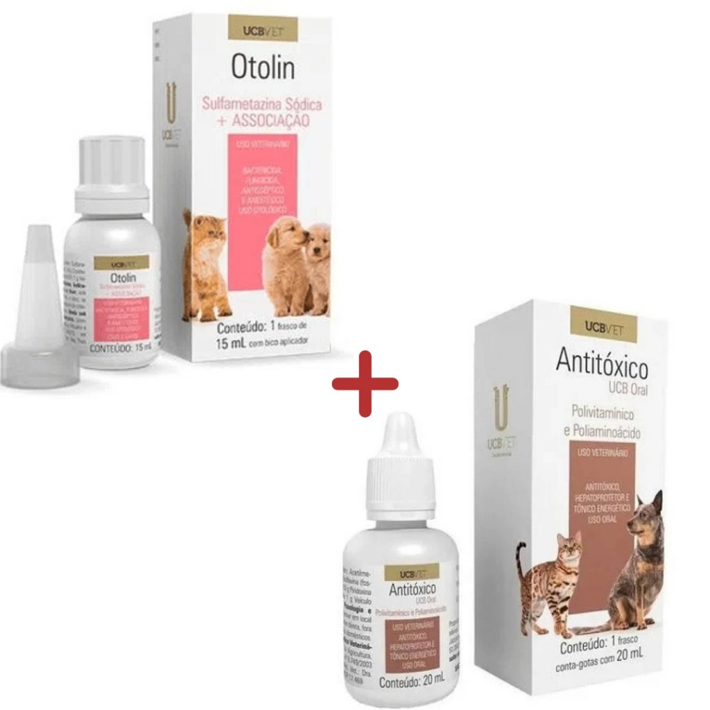 Kit Otolin 15 Ml Otológica Infecção Otites Otorréias Cães Gatos ...
