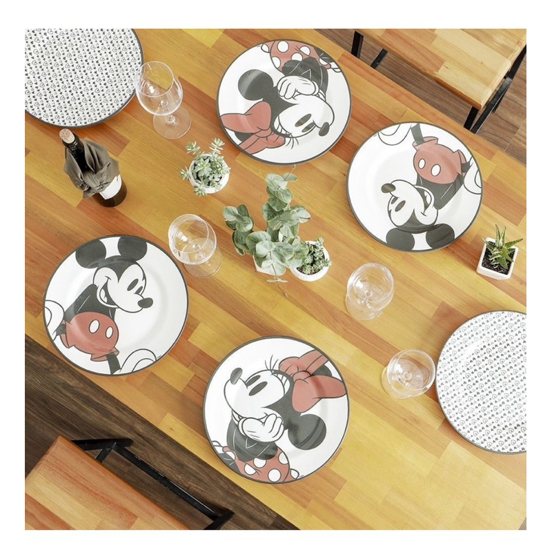 Conjunto de 1 unidade prato jantar Minnie e 1 unidade Mickey | Shopee ...