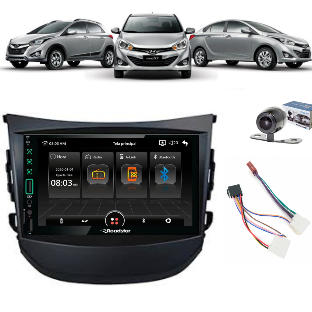 Central Multimidia Para HB20 HB20S HB20X 2012 2013 2014 2015 2016 2017 2018 2019 Câmera Ré ...