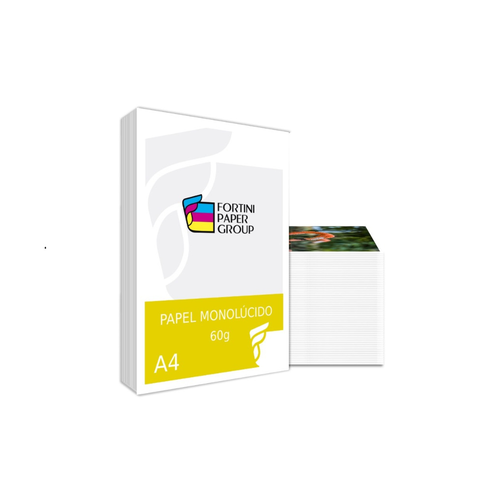 Papel Monolúcido Branco 60g A4 C/ 500 Folhas 1 Brilho Face para Jato de Tinta e Laser! | Shopee ...