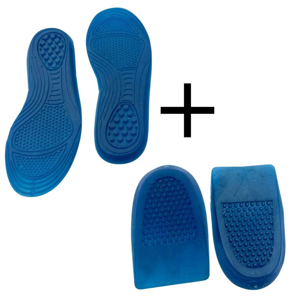 Kit Palmilha Gel Silicone Azul + Calcanheira Gel Azul Anti Impactos ...