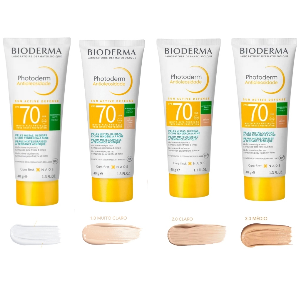 Protetor Solar Facial com Cor Bioderma Photoderm Antioleosidade FPS 70 | Shopee Brasil