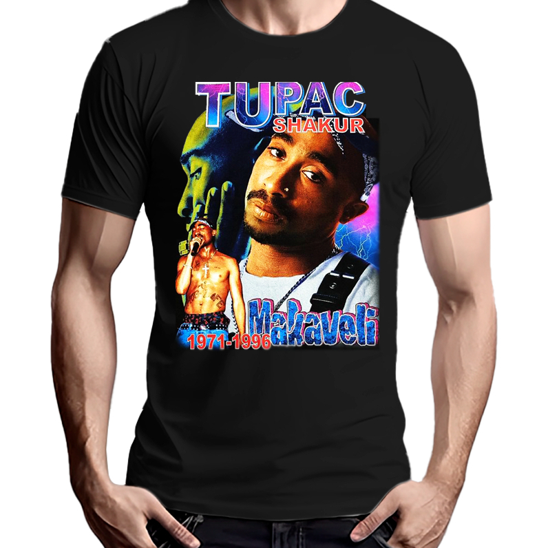 Camisa Tupac Shakur Rapper Hip Hop Estampada Blusa Algodão Premium ...