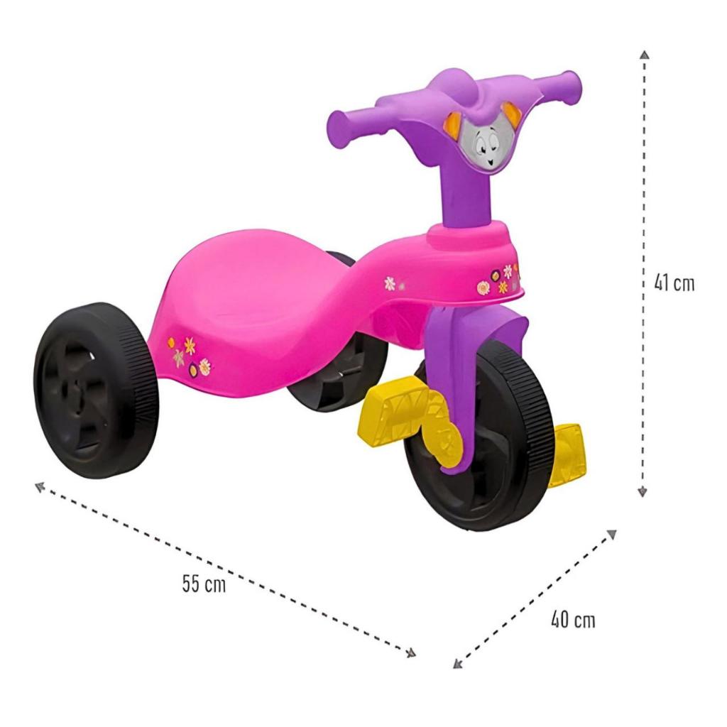 Motoca Triciclo Infantil Velotrol Azul ou Rosa Pais e Filhos Com Pedal ...