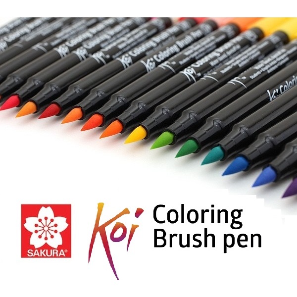Caneta Ponta Pincel Coloring Brush Pen Koi Sakura | Shopee Brasil