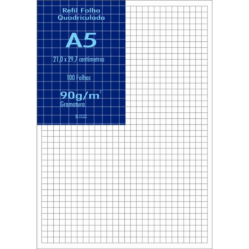 Papel A5 Offset Branco 90g Quadriculado 100 Folhas 21x14,8cm | Shopee ...