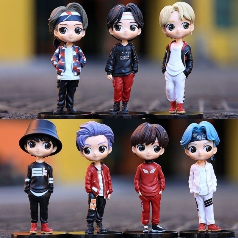 Action Figures bonecos Colecionaveis KPOP Q Posket BTS Jung Kook Hope Jimin V Jin RM Suga ...