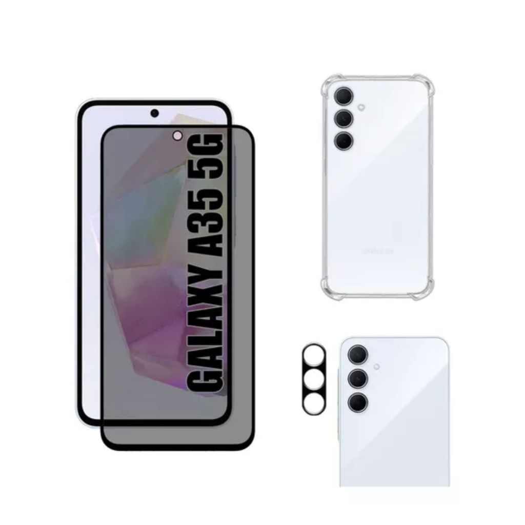 Kit Para Samsung A35 Película Privacidade + Capa Capinha Anti Shock ...