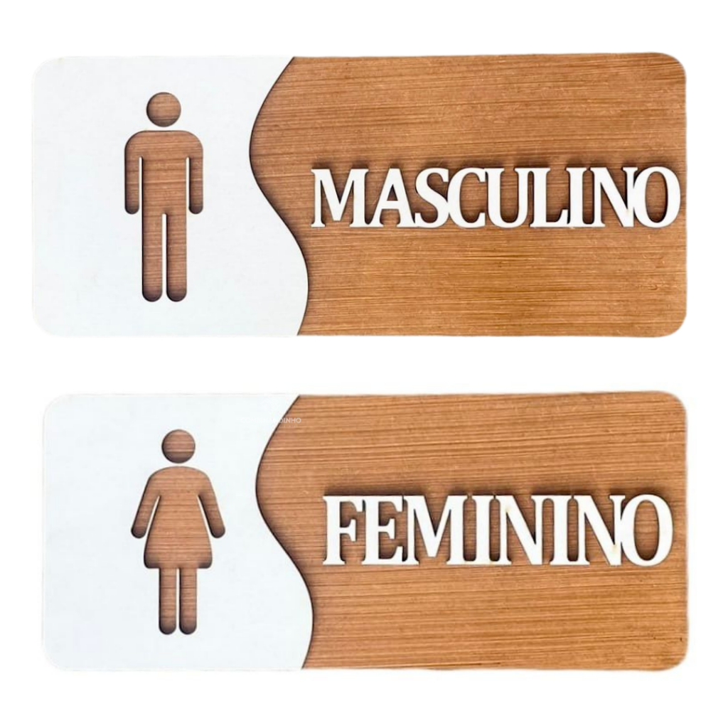 Kit Placas sinalização Banheiro WC Toilet Sanitario Masculino Feminino ...