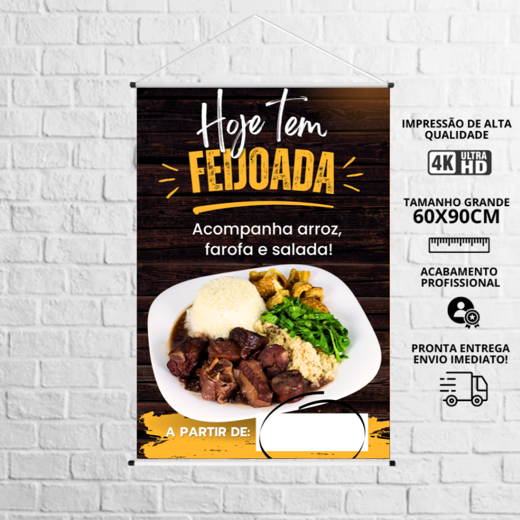 Banner Feijoada 60x90 Arte Exclusiva - Pronta Entrega - Envio Imediato ...