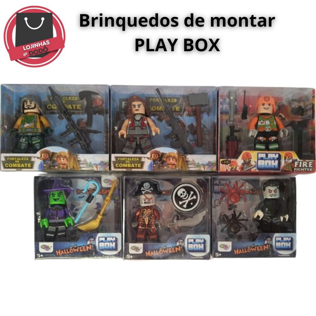 Bonecos De Montar Play Box - Diversos - Estilo LEGO | Shopee Brasil
