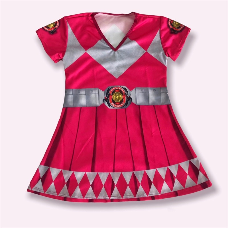 Fantasia Vestido Power Ranger Rosa Infantil Feminina | Shopee Brasil