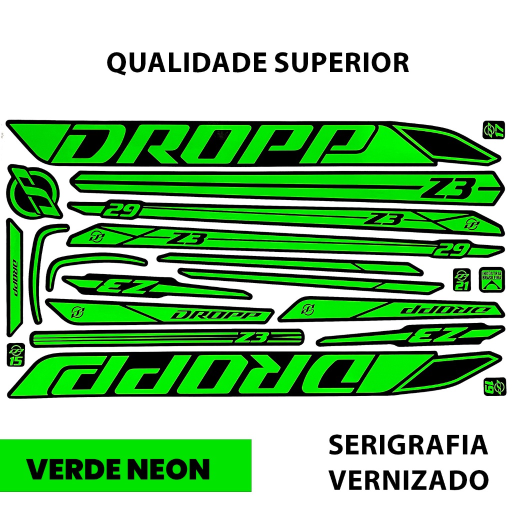 Adesivo Dropp Z3, SW Cartela Completa Bicicleta aro 29 Cores Originais ...