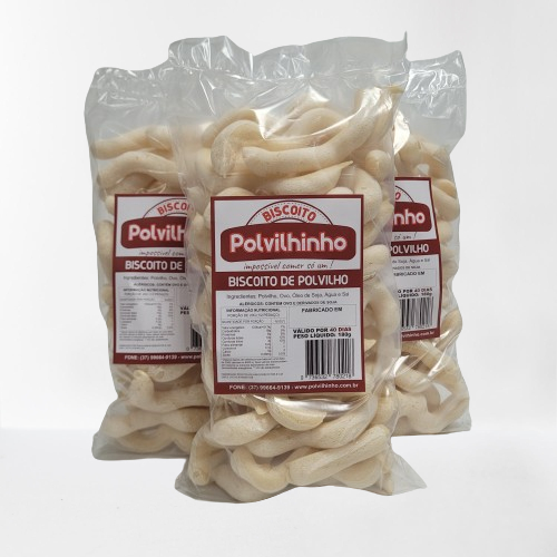 KIT 3 PACOTES DE BISCOITO DE POLVILHO POLVILHINHO, 300G DE BISCOITOS ...
