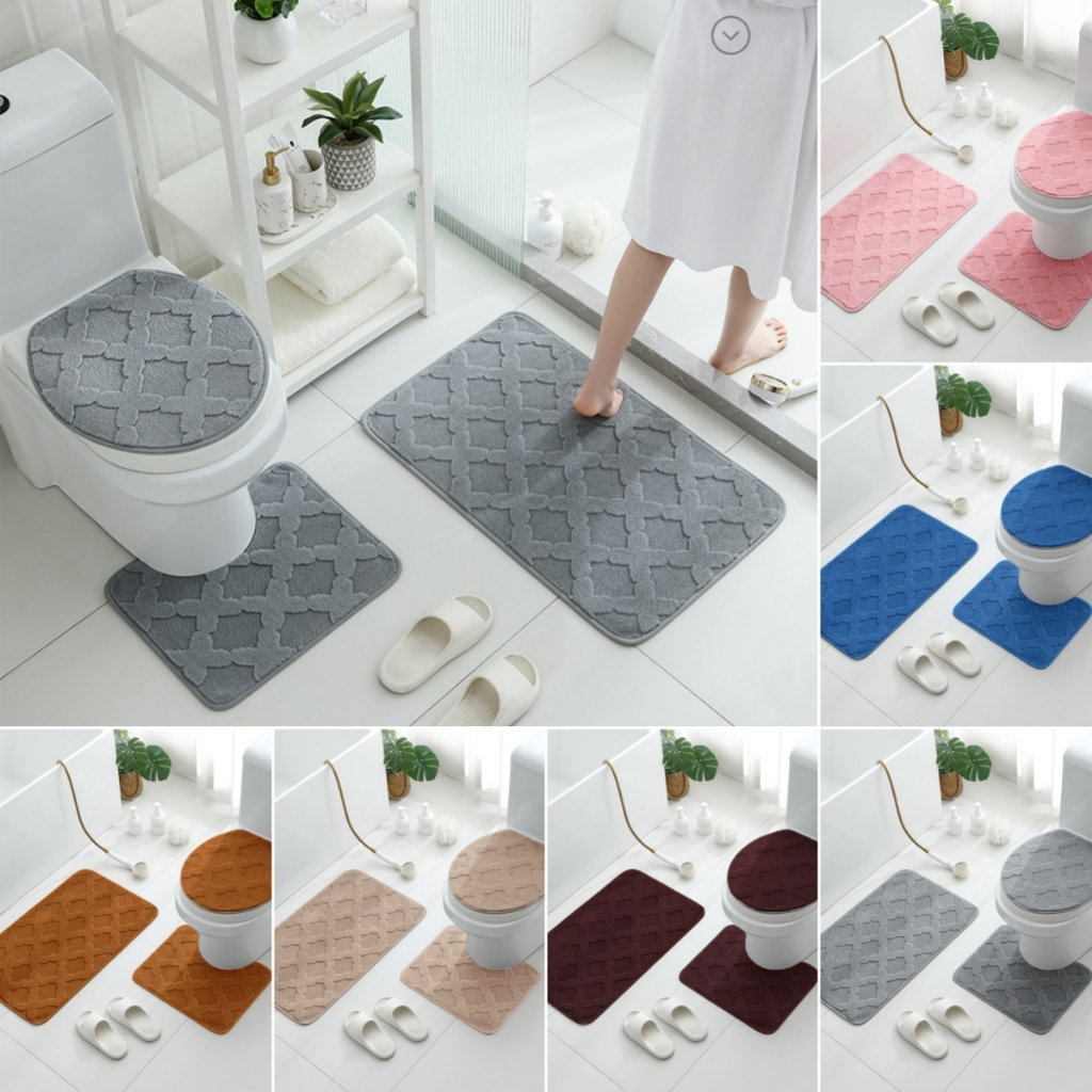 IDeeHome Jogo Tapate Banheiro 3 Peças Antiderrapante Soft Várias Cores ...