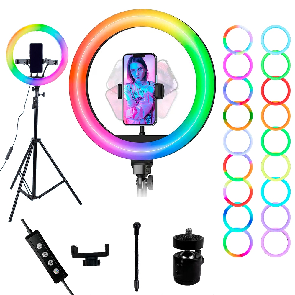 Kit Completo Ring Light Profissional 10 polegadas- 25.4cm C/ Tripé 2,10M | Shopee Brasil