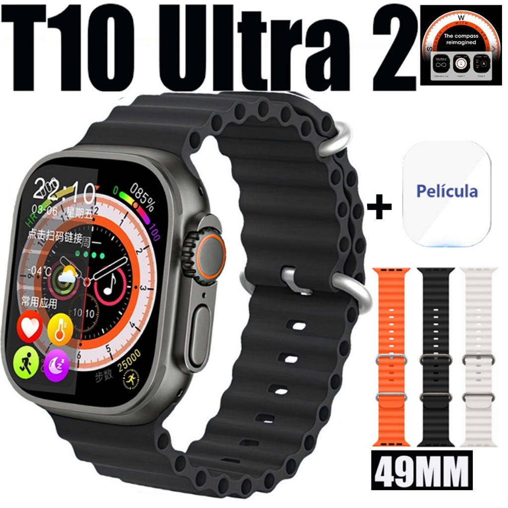 2024 Smartwatch T10 Ultra 2 2024 Nova Série 9 SmartWatch 2.09 Inch HD 49mm Bluetooth Com ...