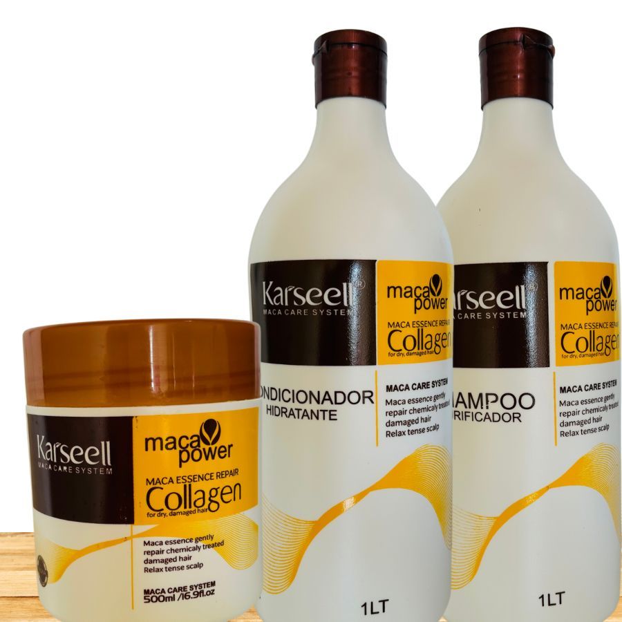 kit karsel shampoo condicionador máscara hidratação maca Power ...