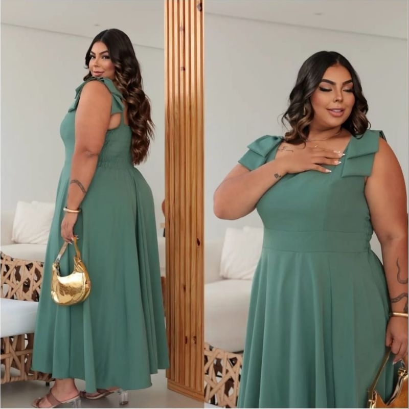 vestido elegante plus size Pra qualquer ocasião | Shopee Brasil