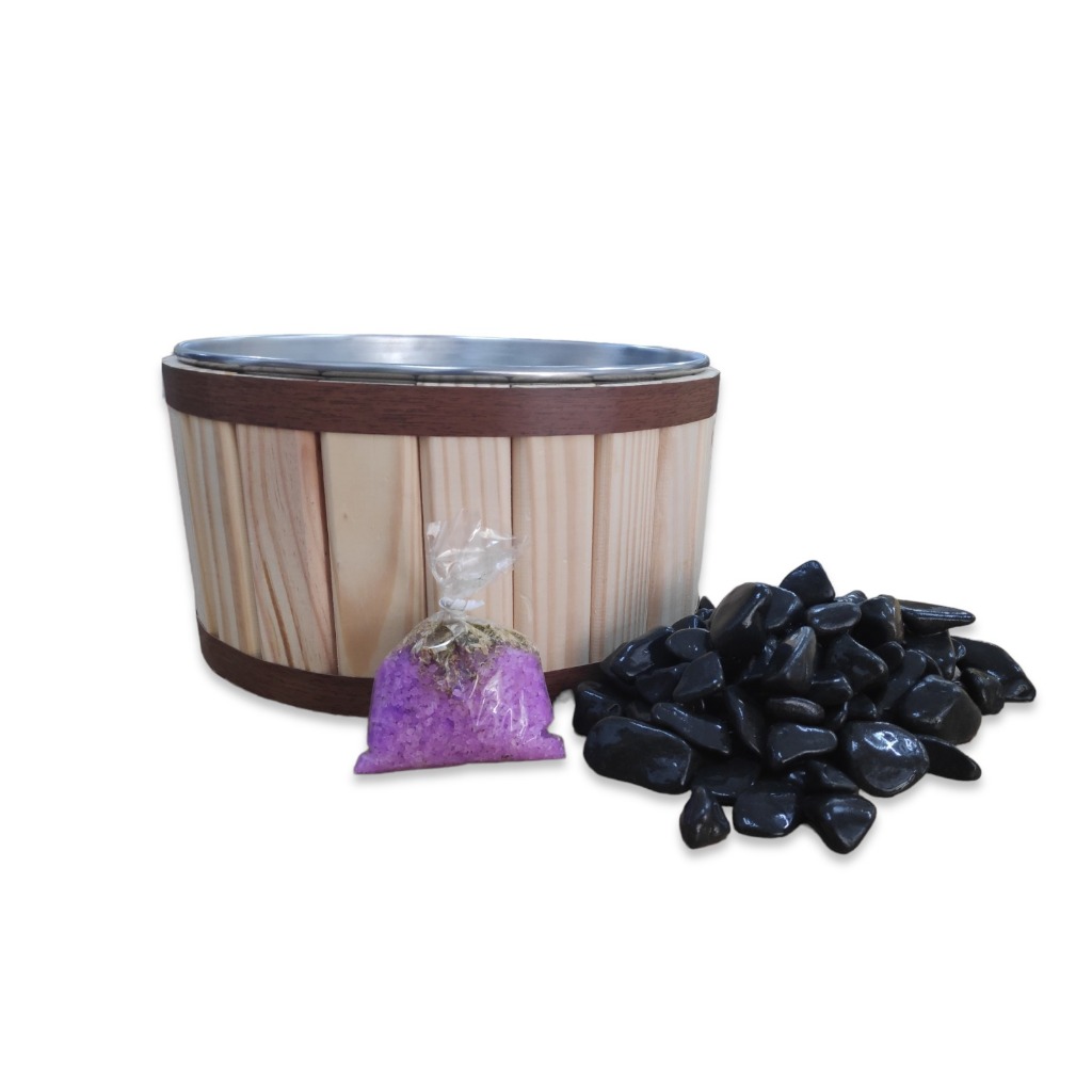 Kit Spa Tina Escalda Pes Com Pedras Sal Bacia Pedicure Balde Newborn ...
