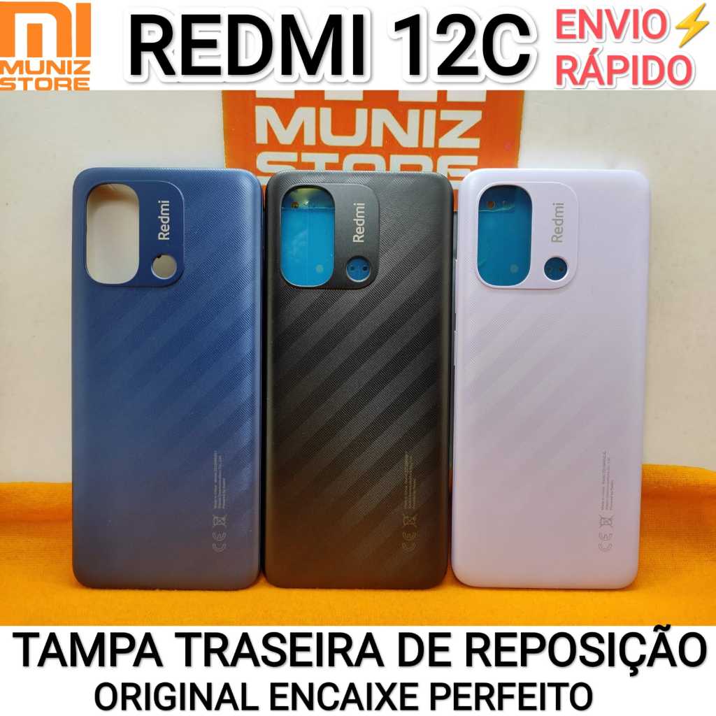 Tampa Redmi 12C 100% Original Capa Traseira Com Logo CE Carcaça de ...