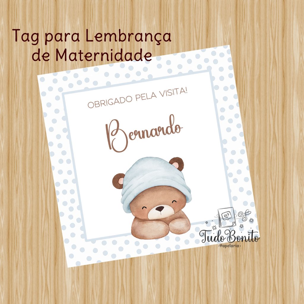 Tag Ursinho Aquarela para Lembrancinha de Maternidade Nascimento ...