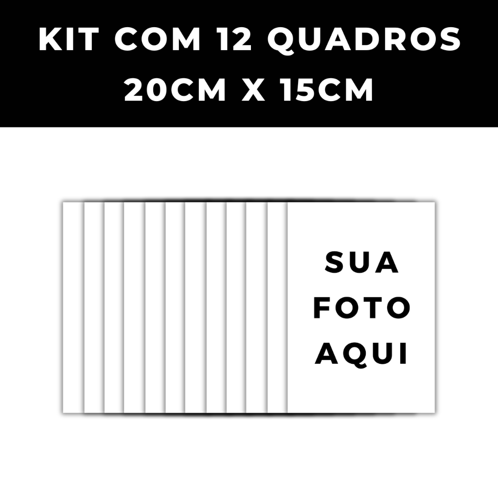 Kit com 12 Placas quadro decorativo personalizado com sua foto 20cm x 15cm | Shopee Brasil